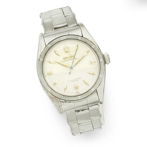 Bonhams : Rolex. A mid-sized stainless steel automatic bracelet watch ...