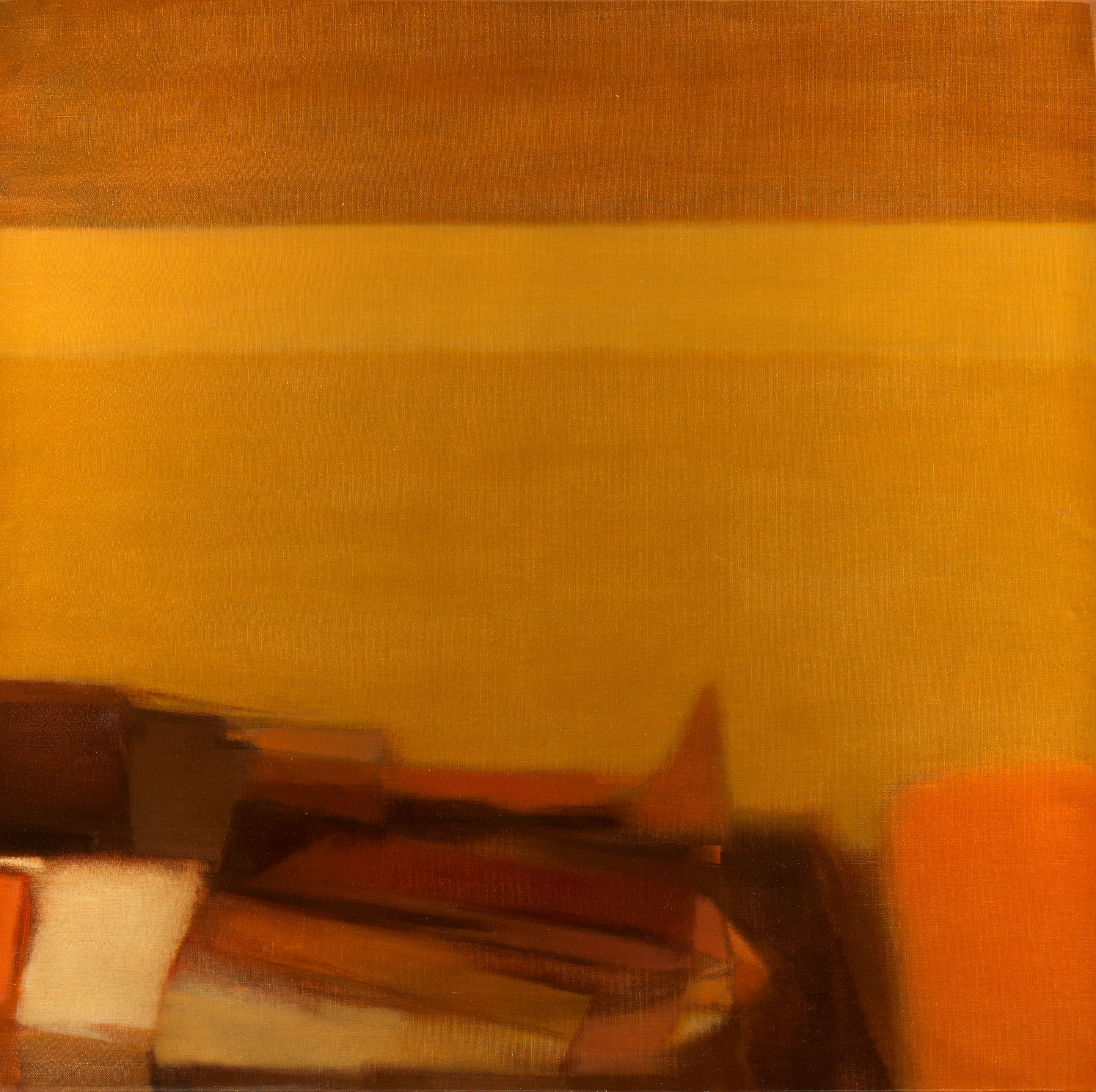 Bonhams : Helen Khal (Lebanon, 1923-2009) Untitled (Ochre over Brown)