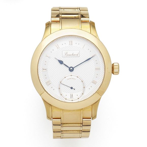 Bonhams : Bouchard. An 18K rose gold manual wind bracelet watch Case No ...