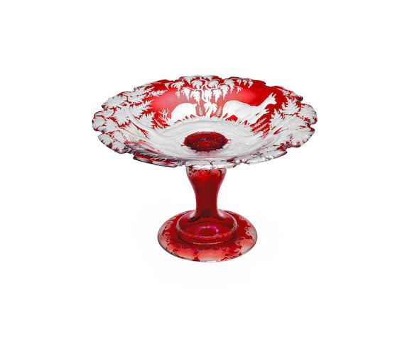 Bonhams A Bohemian Ruby Stained Tazza Circa 1850 70