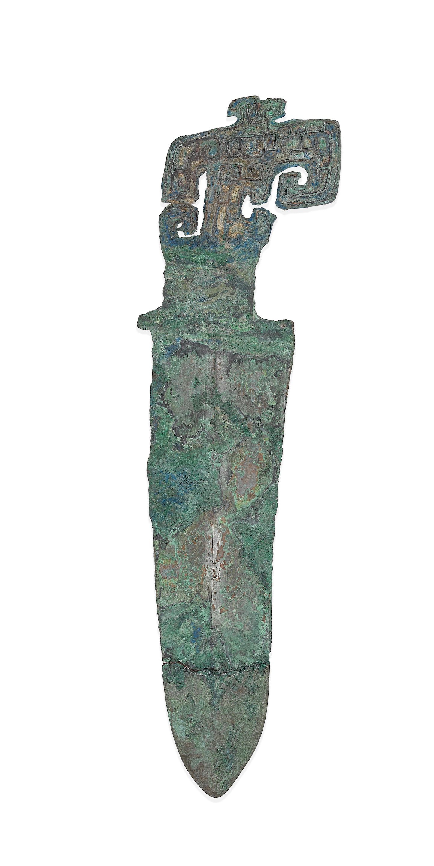 Bonhams : A rare archaic bronze 'bird' dagger, ge Late Shang Dynasty ...