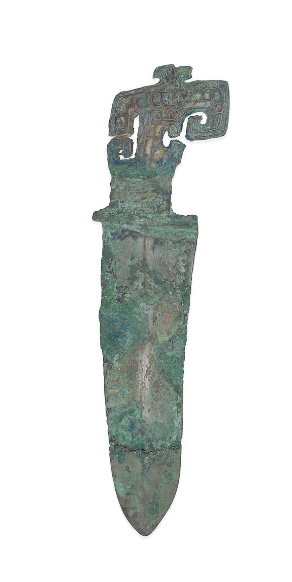 Bonhams : A rare archaic bronze 'bird' dagger, ge Late Shang Dynasty ...