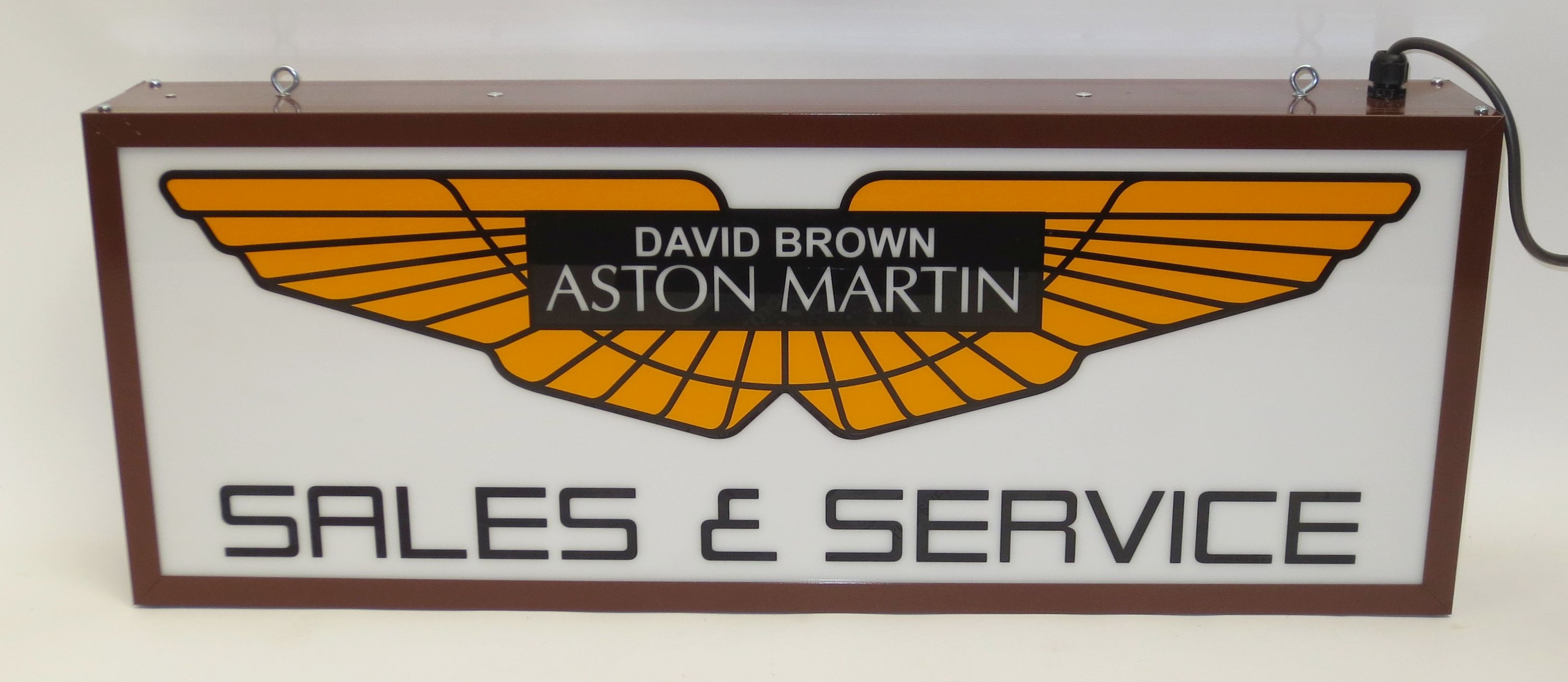 Bonhams Cars : A 'David Brown' light-box sign,