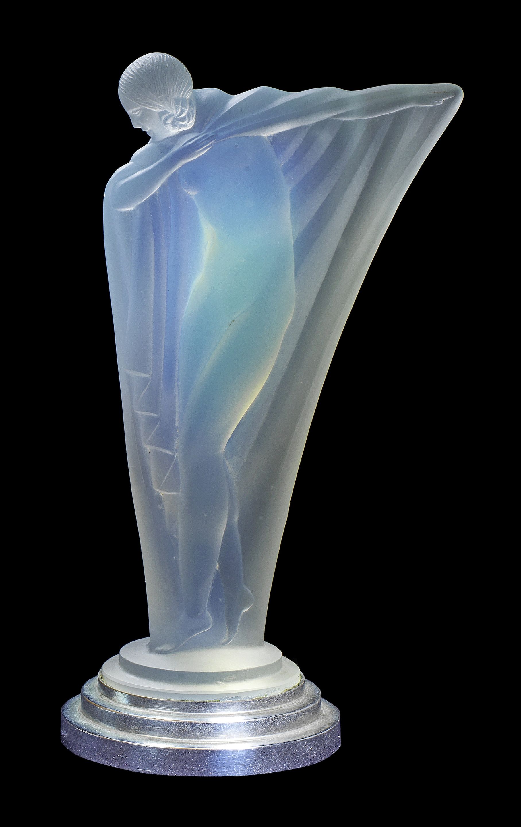 Bonhams Cars : An Art Deco 'Draped Nude' mascot in opalescent glass by ...