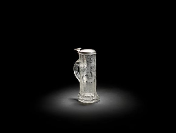Bonhams : A Bohemian silver-mounted crystal glass tankard, the mounts ...