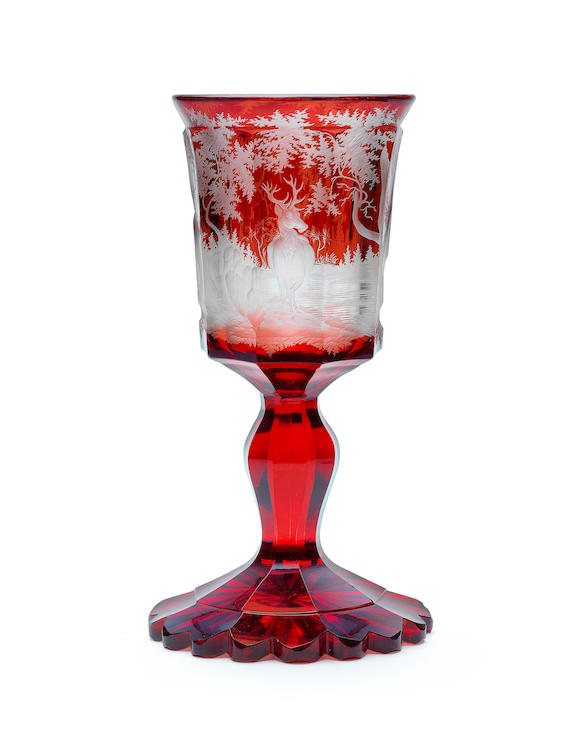 Bonhams A Bohemian Ruby Stained Goblet Circa 1840 50