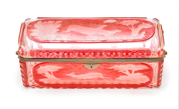 Bonhams A Bohemian Pale Ruby Stained Jewel Casket Circa 1850 80
