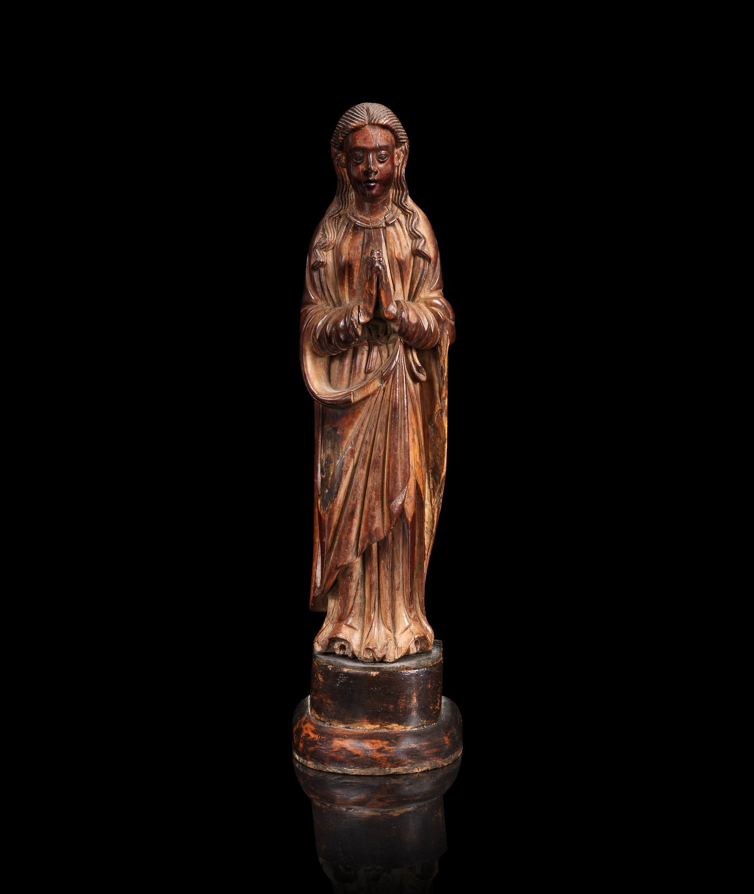 Bonhams : An Indo-Portuguese carved ivory figure of the Virgin Mary ...