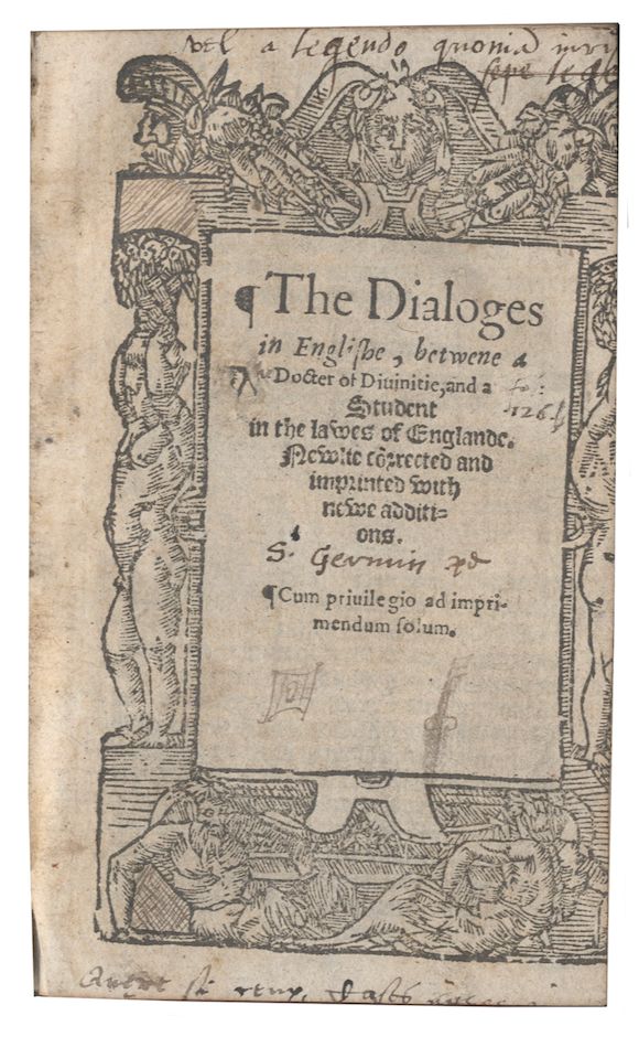 Bonhams : LAW SAINT GERMAN (CHRISTOPHER) The Dialoges in English ...