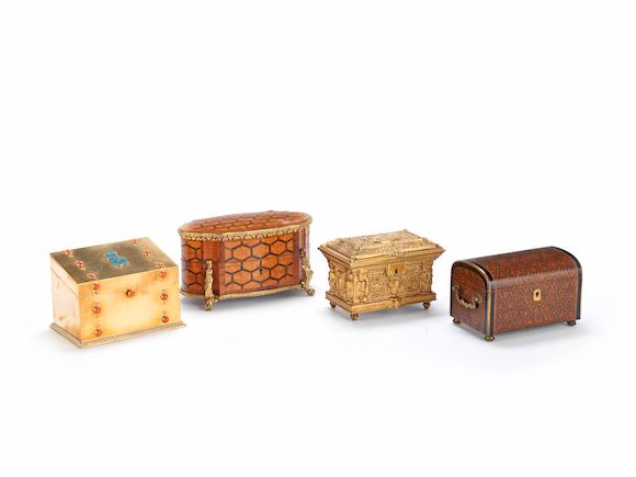 Bonhams : A late 19th century coral mounted brass letter box together ...