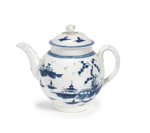 Bonhams : A rare Caughley teapot and cover, circa 1780