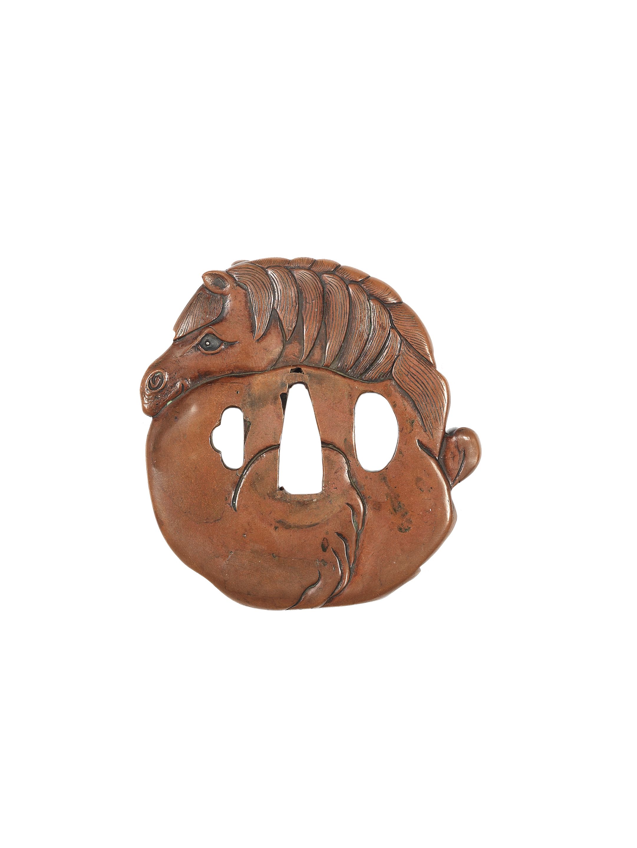 Bonhams : A copper tsuba Probably Shoami school, Edo period (1615-1868 ...