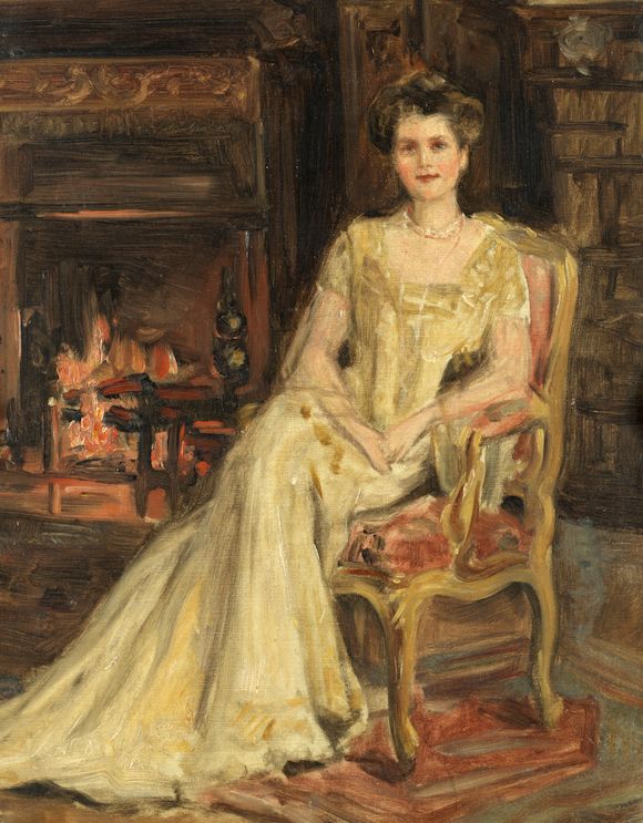 Bonhams : Paja Jovanovic (Serbian, 1859-1957) Portrait of a seated lady