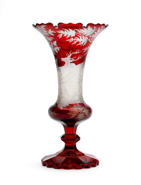 Bonhams A Bohemian Ruby Stained Vase Circa 1840 60
