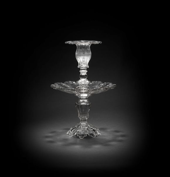 Bonhams : A crystal glass centrepiece, mid 19th century