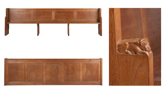 Bonhams : A pair of Scottish carved oak pews, attributed to Whytock and ...