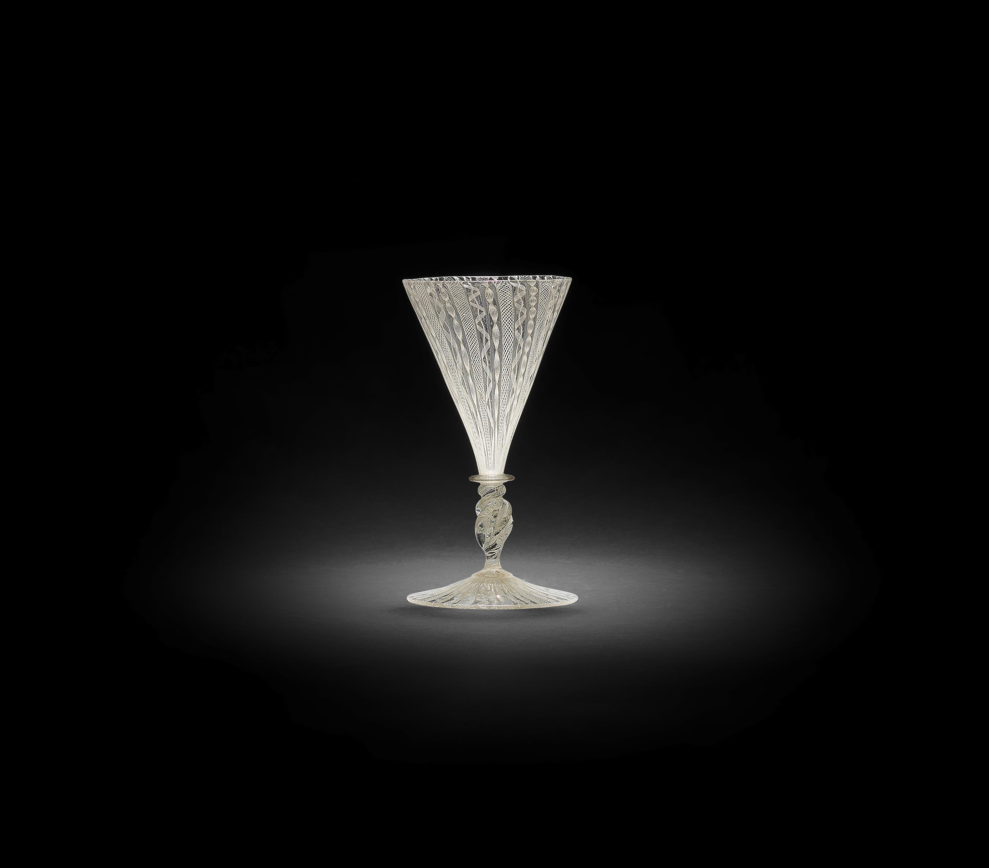 Bonhams A Façon De Venise Latticinio Wine Glass Probably Dutch Late