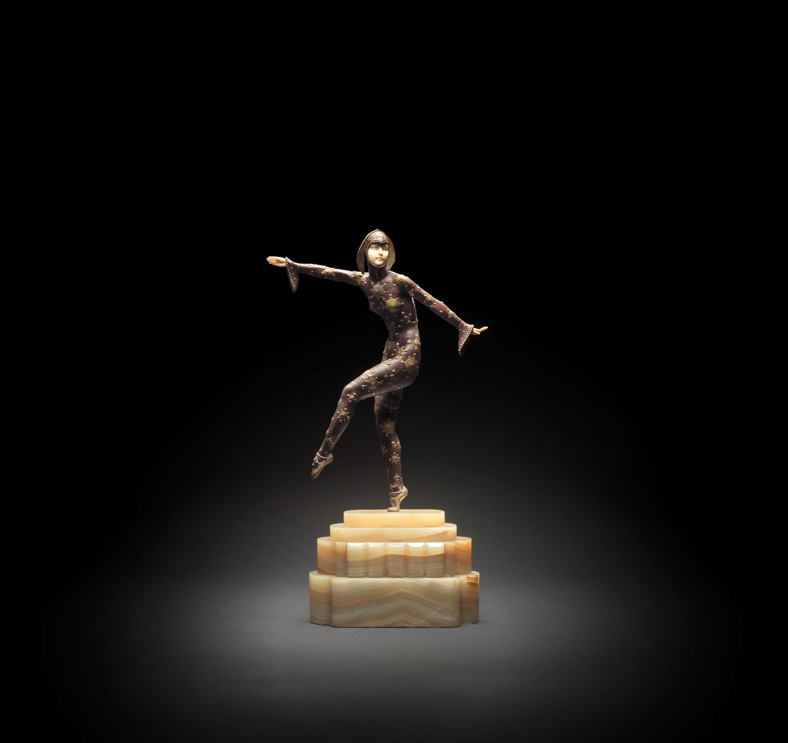 Bonhams : 'Solo' (Les Girls) an art deco patinated bronze and carved ...