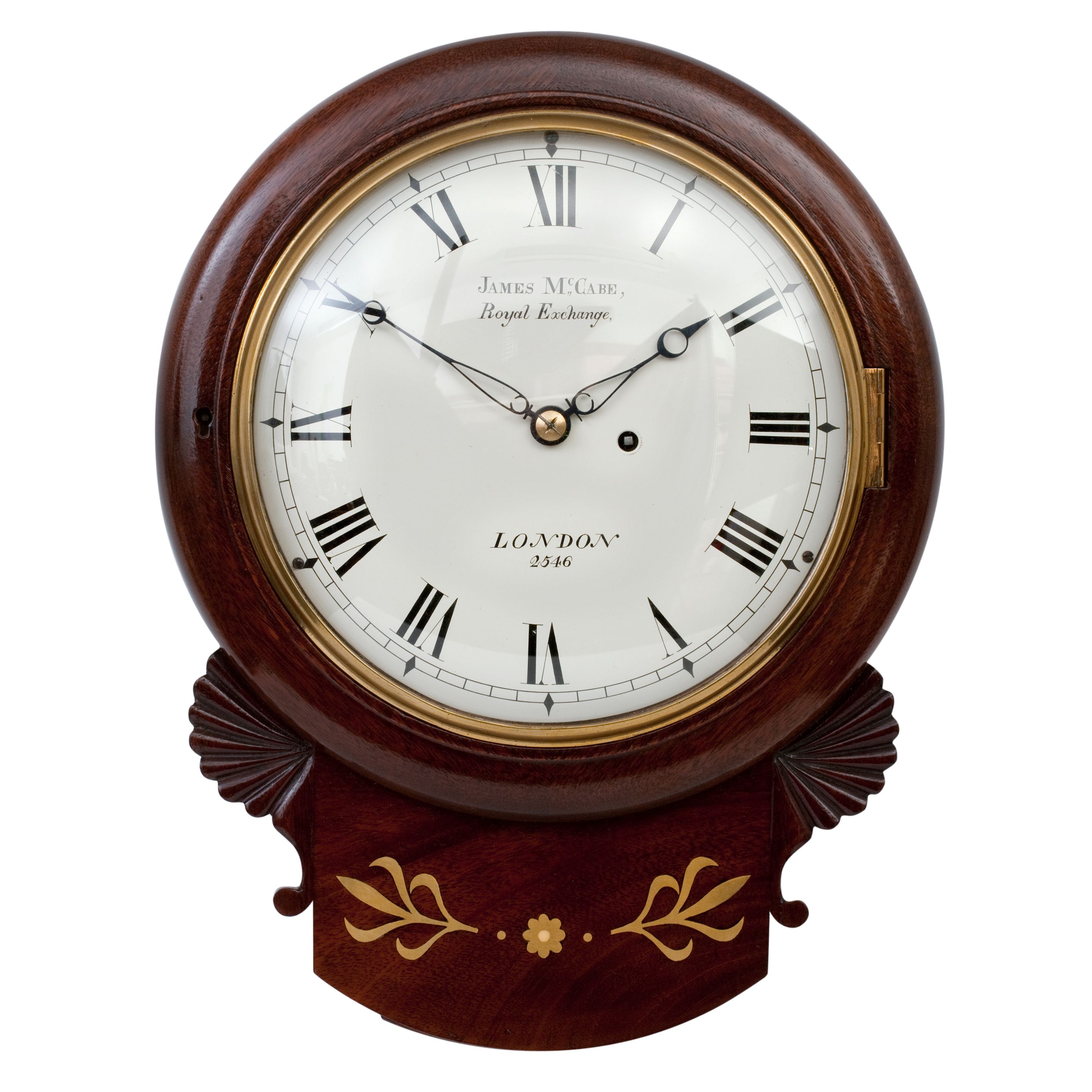 Bonhams : A small 19th century and later mahogany cased drop dial wall ...