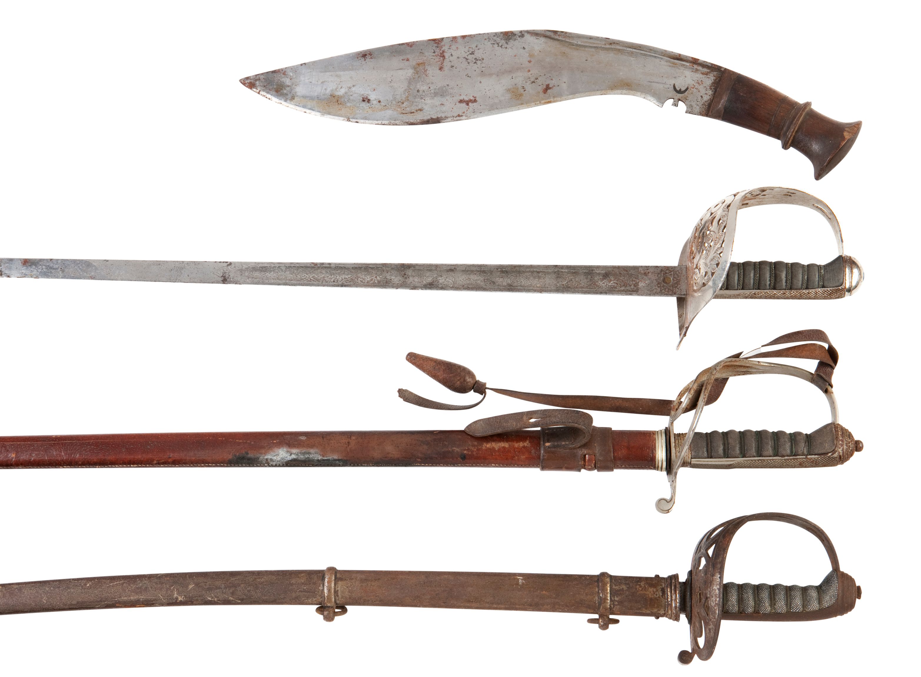 Bonhams : A group of three 19th century British military swords