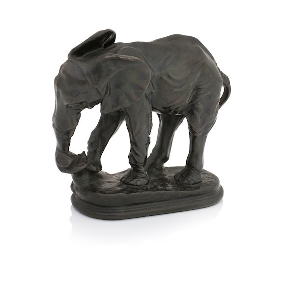 Bonhams : Antoine-Louis Barye (French, 1795-1875)Young Elephant