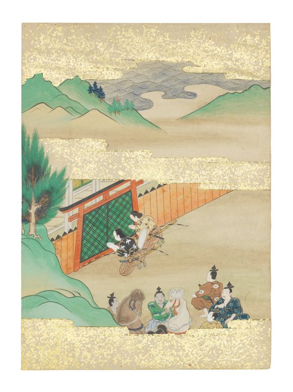 Bonhams : Artist Unknown, Nara-Ehon style Section from a Set of ...
