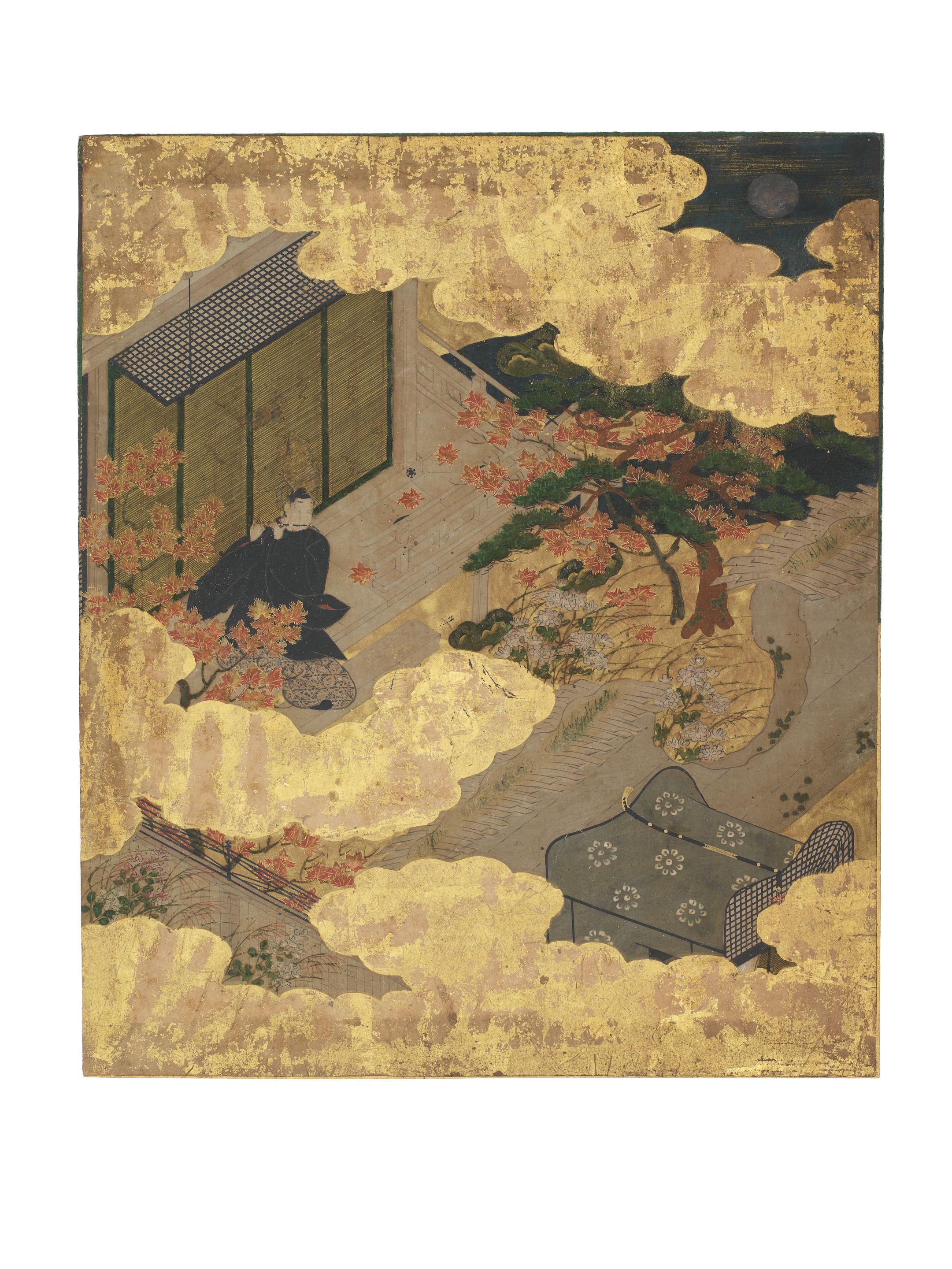 Bonhams : Artist Unknown A Tosa-School Album-Leaf Illustration to Genji ...