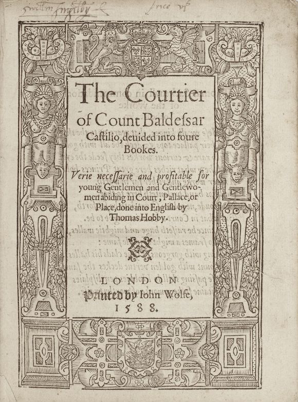 Bonhams : CASTIGLIONE (BALDASSARRE) The Courtier of Count Baldessar ...