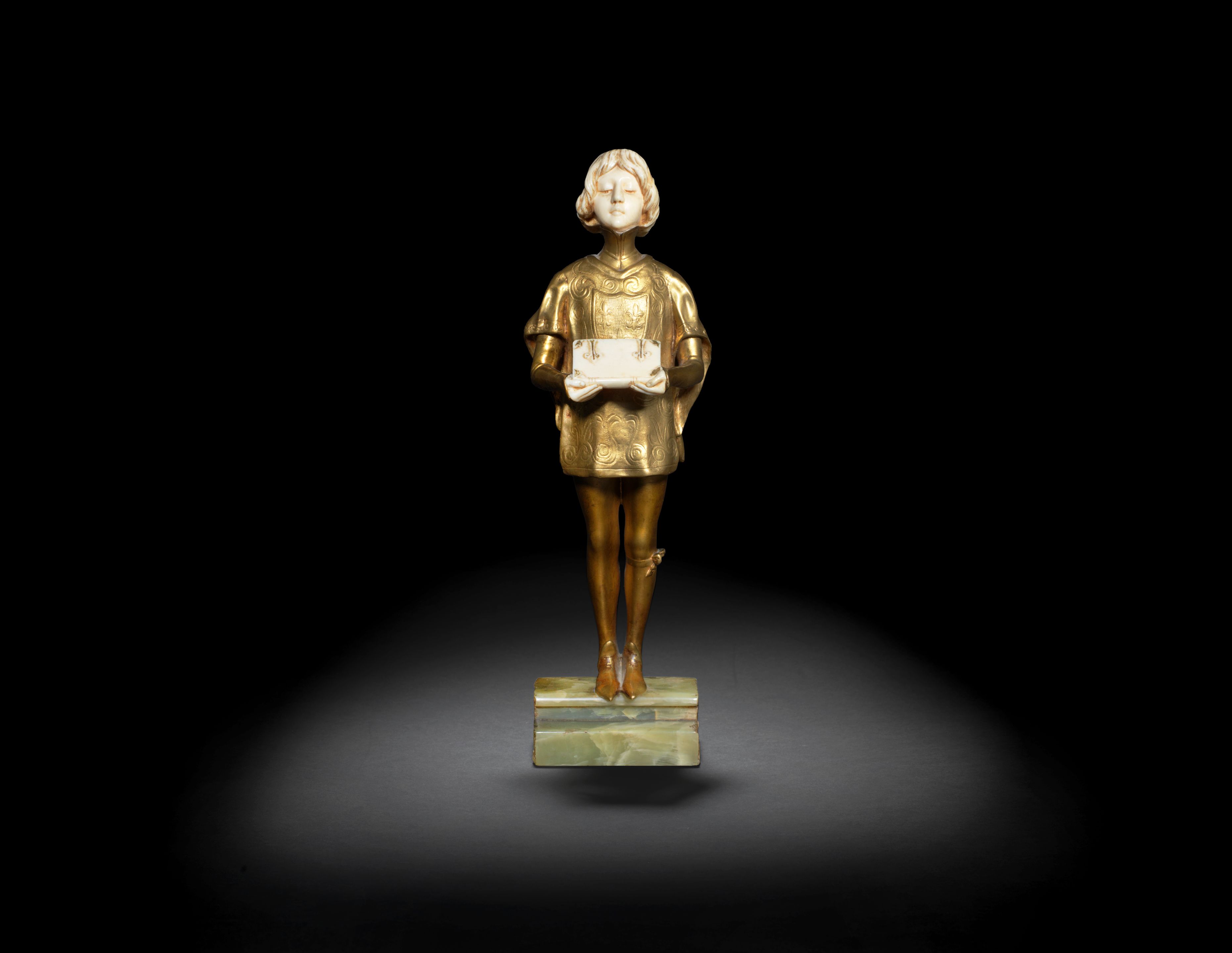 Bonhams : A Gilt-Bronze and Ivory Figure of 'Le Page Royal' by Léon ...