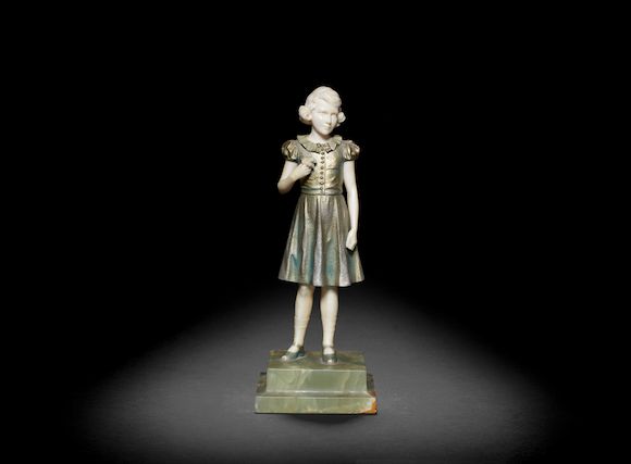 Bonhams : A RARE FERDINAND PREISS (GERMAN, 1892-1943) BRONZE AND CARVED ...