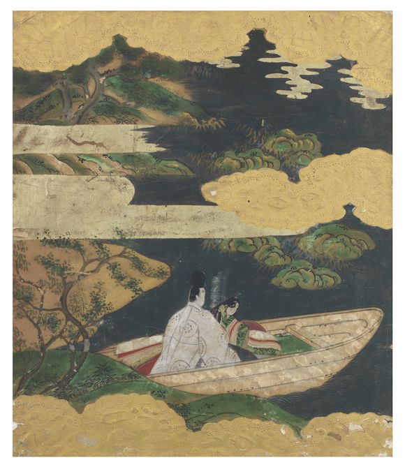 Bonhams : Artist Unknown A Tosa-School Album-Leaf Illustration to Genji ...