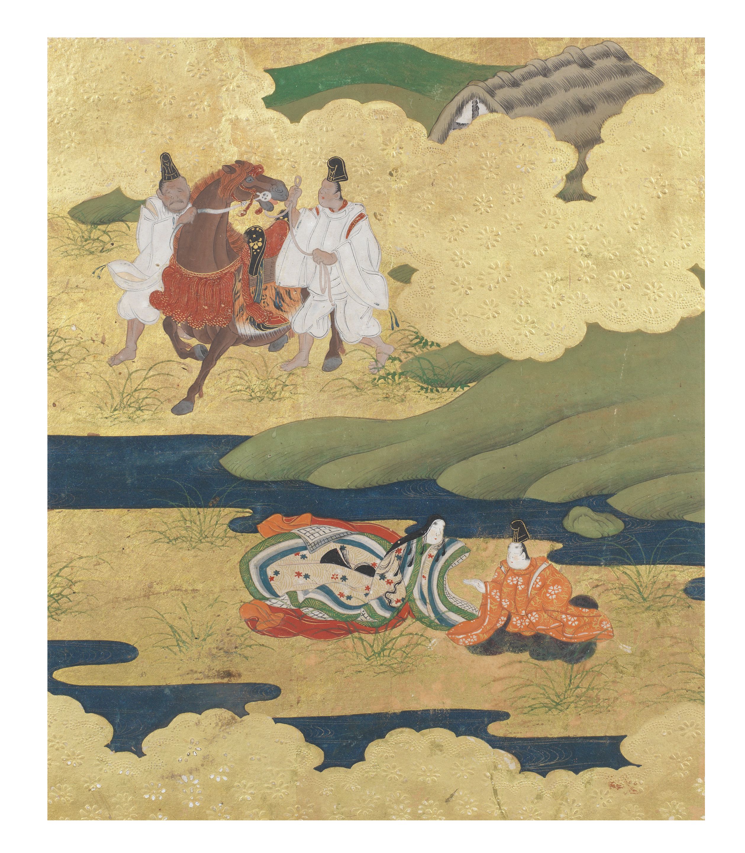 Bonhams : Artist Unknown Illustration to Genji monogatari (The Tale of Genji), Chapter 51 ...