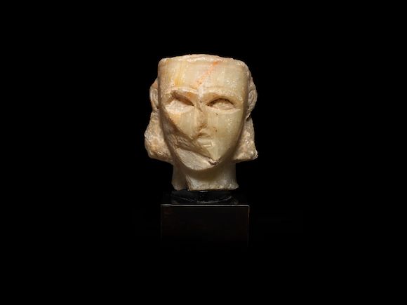Bonhams : A South Arabian alabaster head