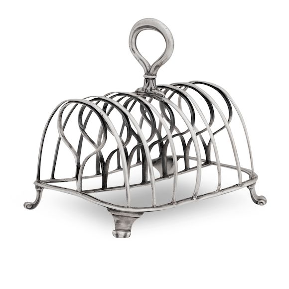 Bonhams : A William IV silver toast rack by Paul Storr, London 1830