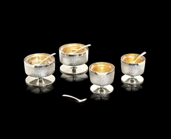 Bonhams : GERALD BENNEY A pair of large open salts and a pair of ...