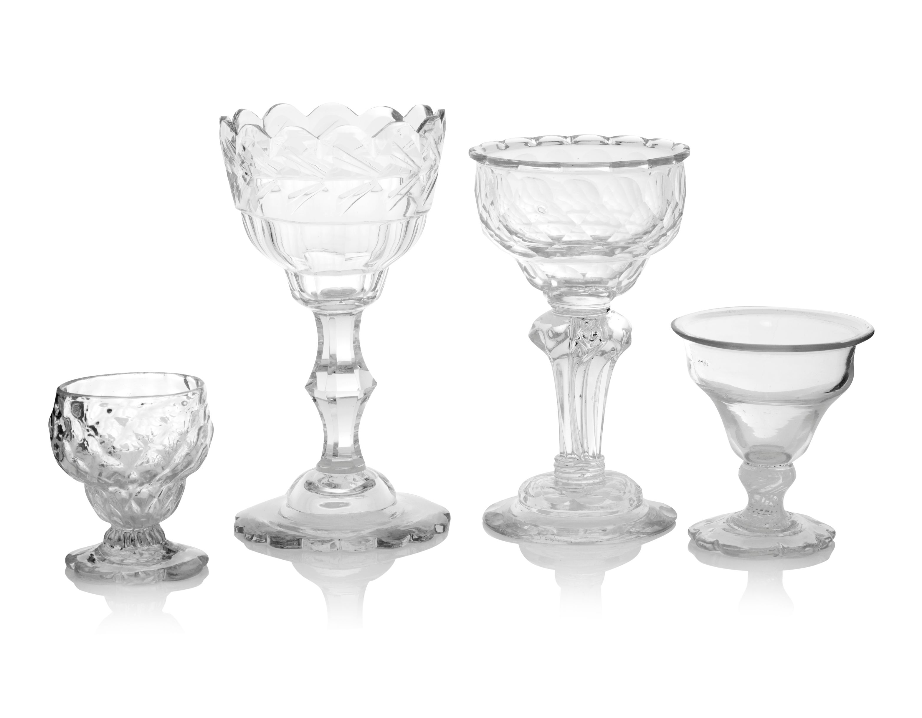 Bonhams : Four various sweet meat glasses 18th century