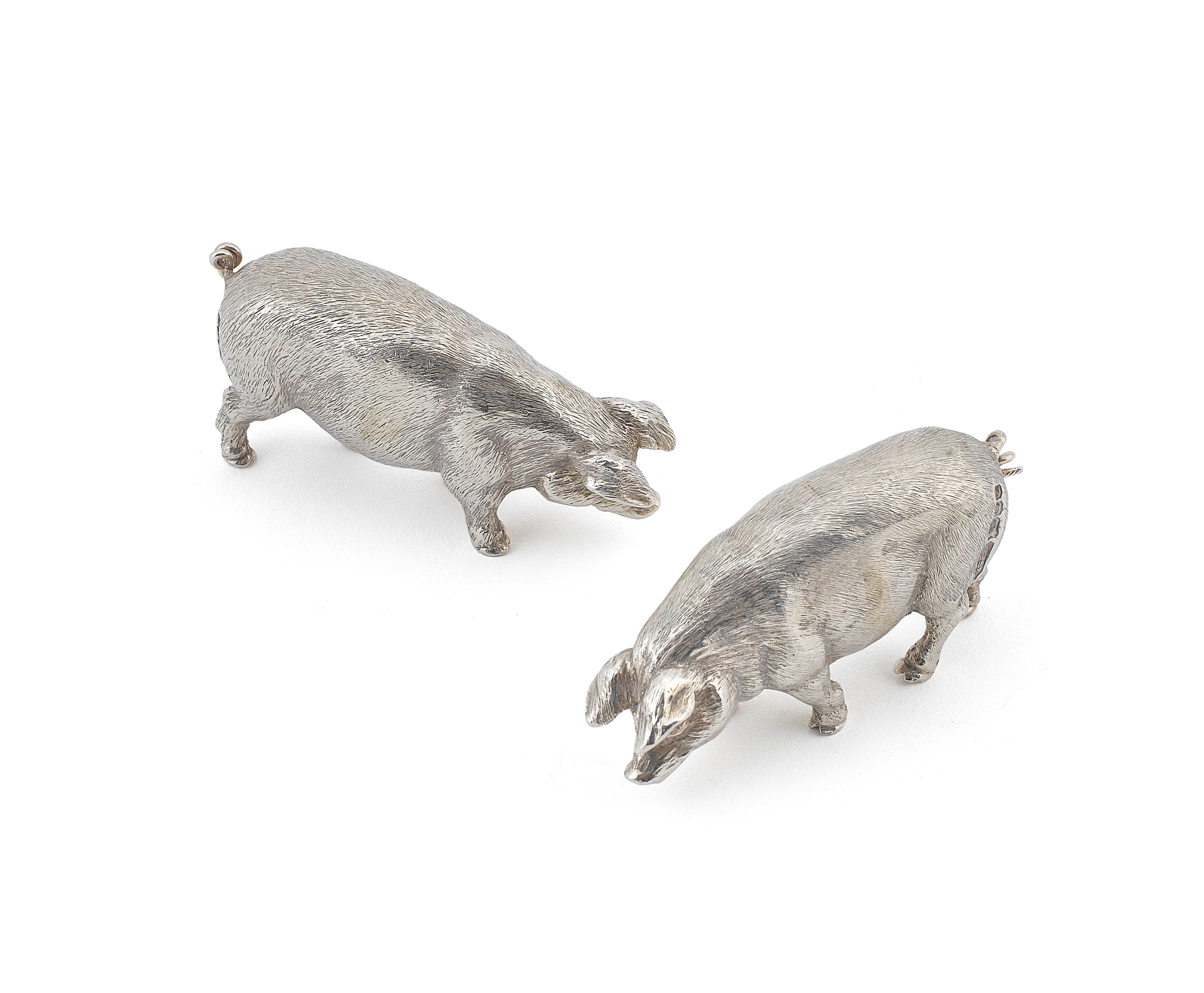 Bonhams : Two silver pigs London 1979, one by Asprey & Co Ltd and one ...