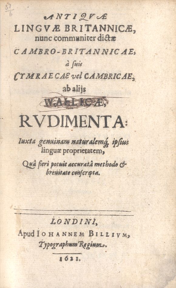 Bonhams : DAVIES (JOHN) Antiquæ linguæ Britannicæ, nunc communiter ...