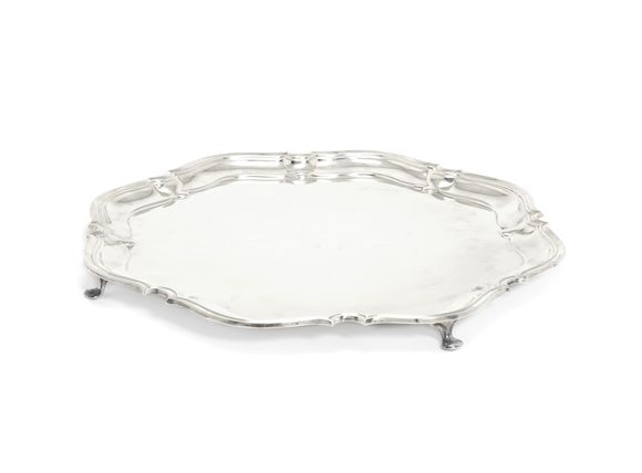 Bonhams : A silver tray by Harry Atkins, Sheffield 1944