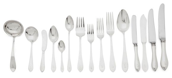 Bonhams : CARTIER An American silver table service of flatware and ...