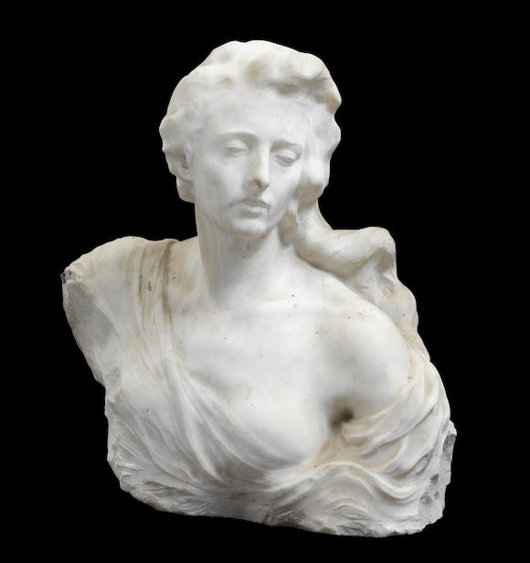 Bonhams A Carved Marble Bust Of A Maiden Early 20th Century
