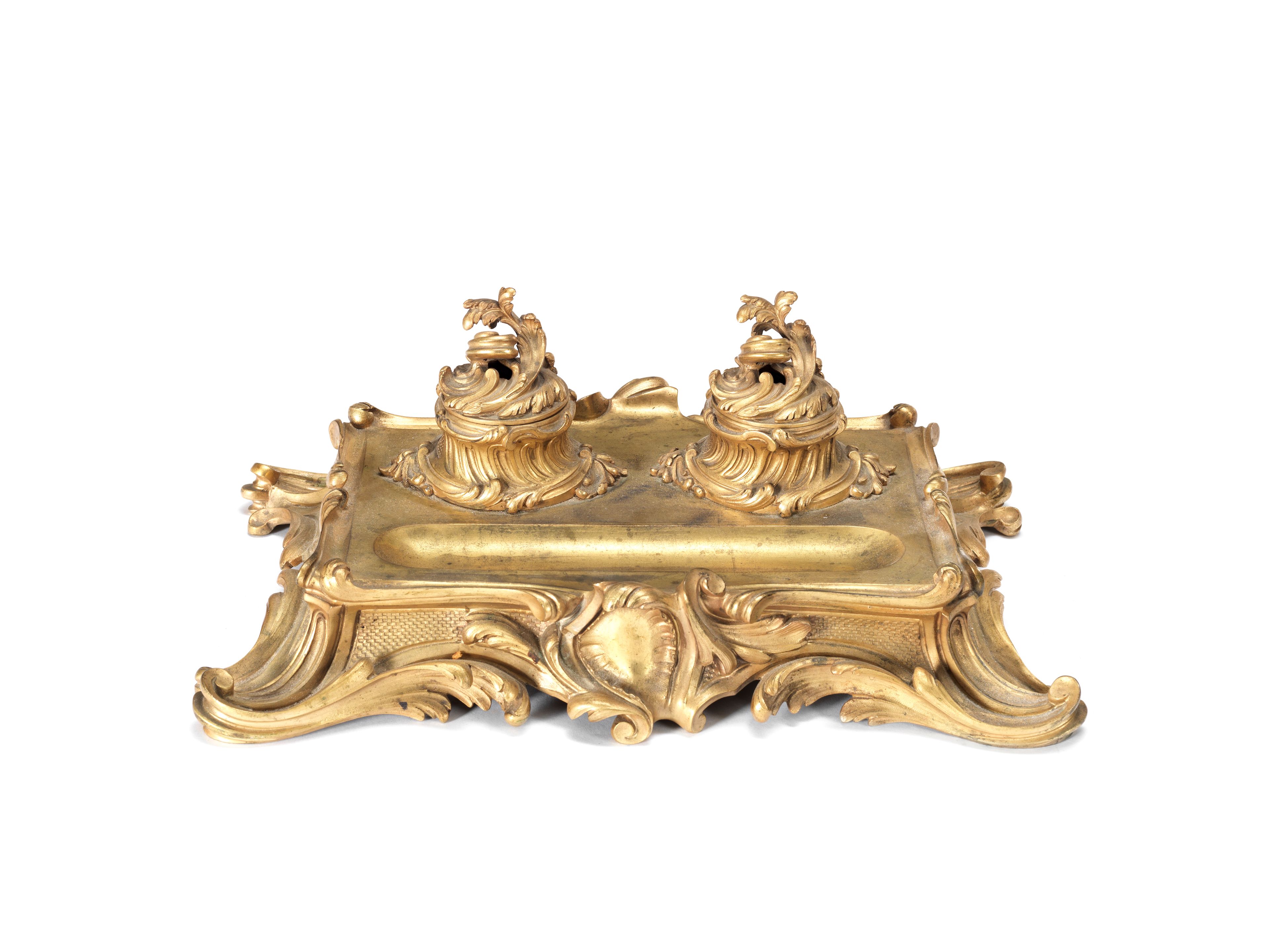 Bonhams : A mid 19th century French gilt bronze encrier in the Louis XV ...
