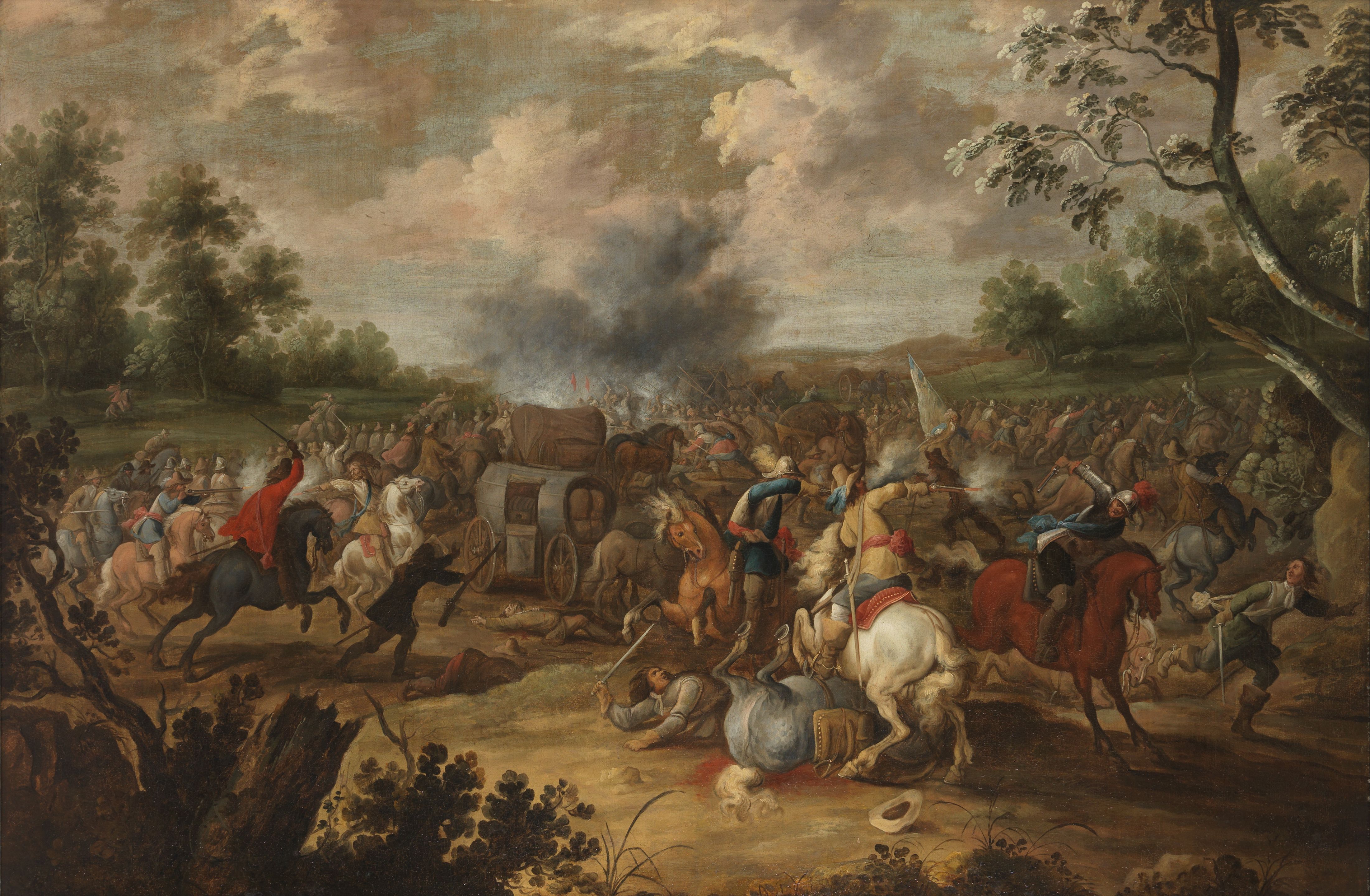 Bonhams : Pieter Meulener (Antwerp 1602-1654) Bandits attacking a wagon ...