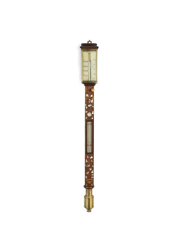 Bonhams : An early Victorian rosewood and mother of pearl inlaid marine ...