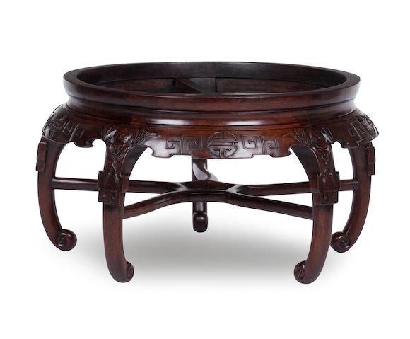 Bonhams : A huanghuali brazier stand Qing