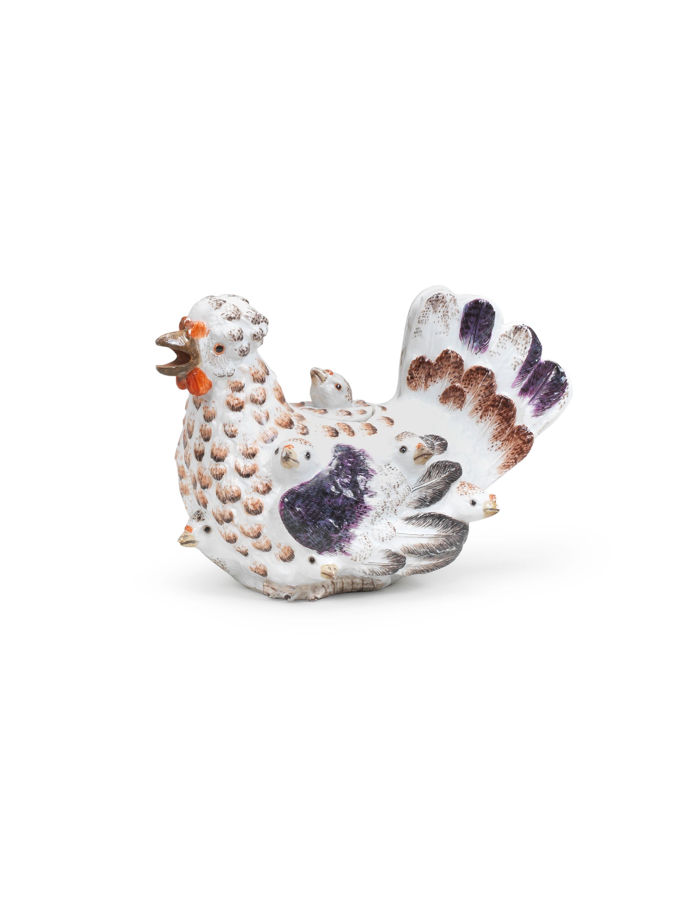 Bonhams : A Meissen teapot and cover in the form of a hen, circa 1735