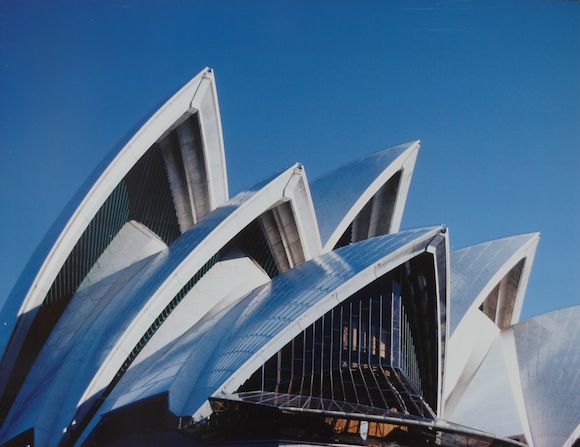 Bonhams : David Moore (1927-2003) Sun on the Roof Shells, 1983, printed ...