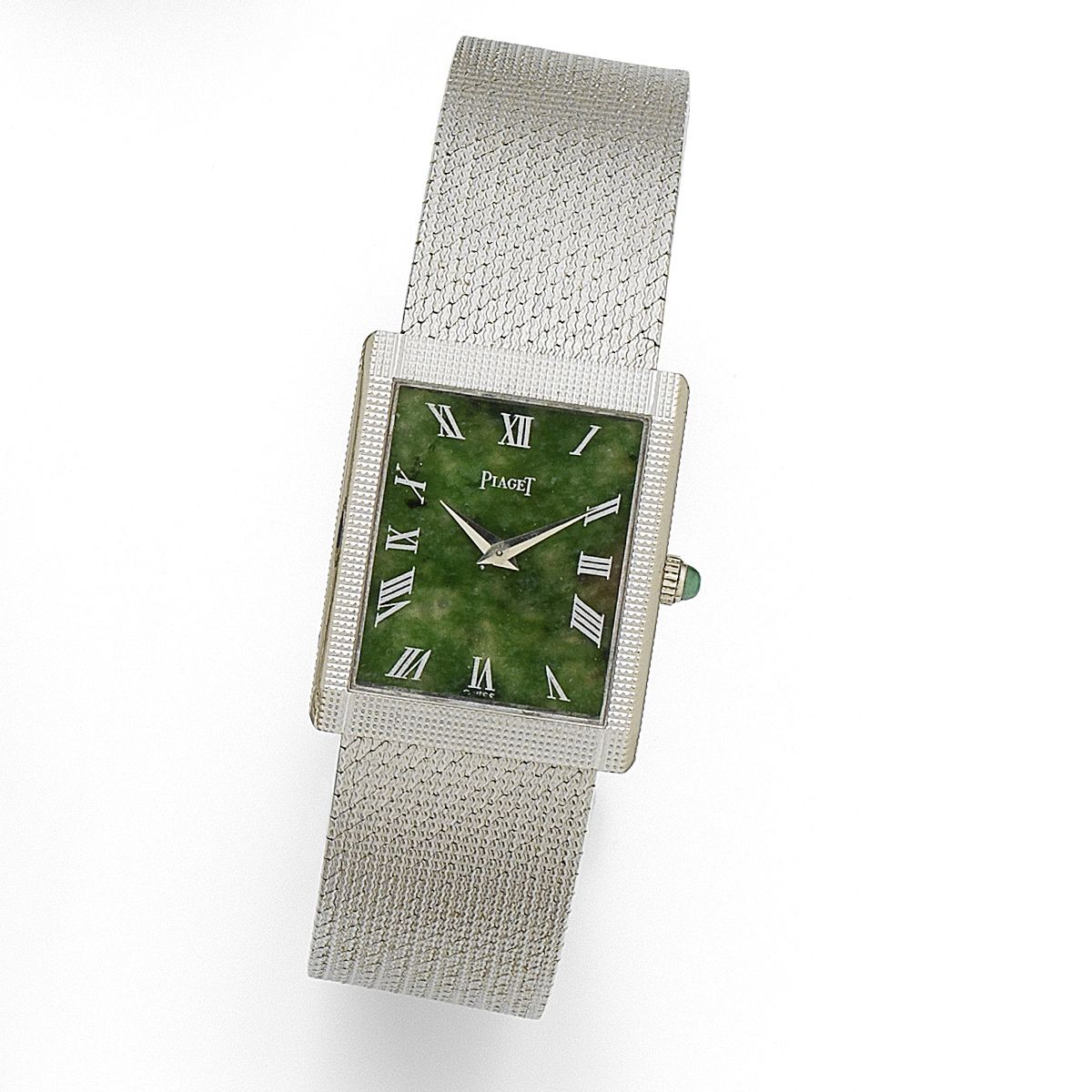 Bonhams : Piaget. An 18K gold manual wind rectangular bracelet watch ...