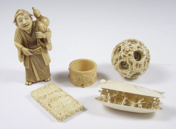 Bonhams : A collection of carved ivory 19th century