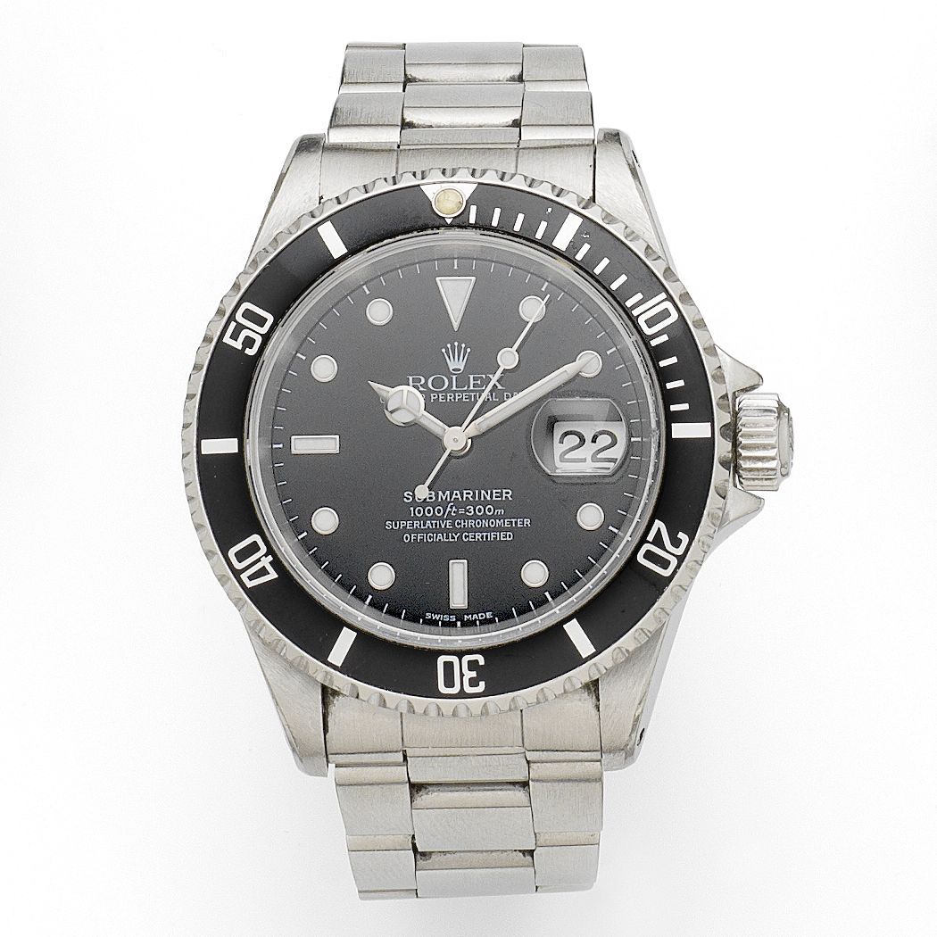 Bonhams : Rolex. A stainless steel automatic calendar bracelet watch Submariner, Ref16610 ...